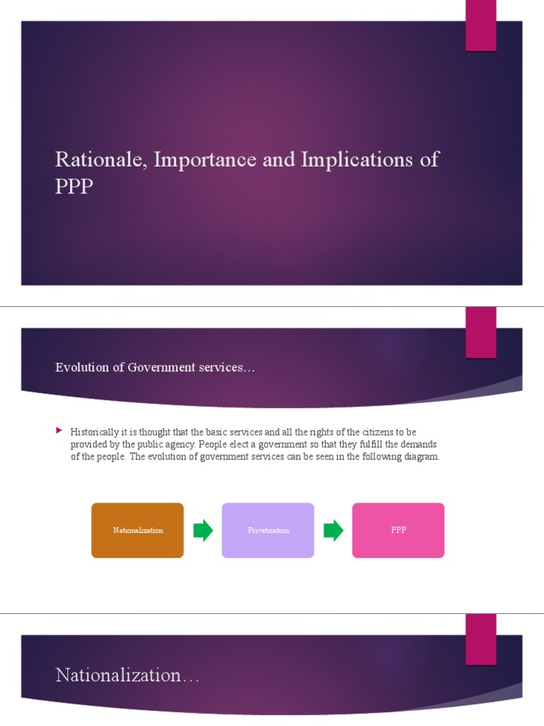 Rationale, Importance and Implications of PPP | PDF | Public–Private ...