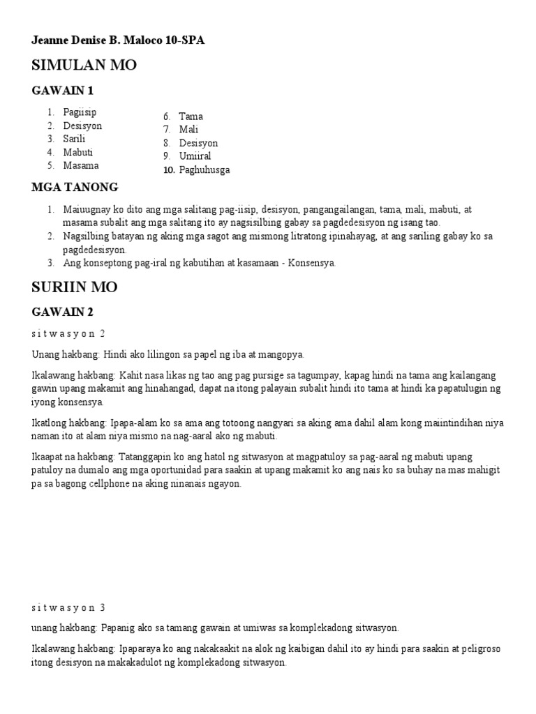 ESP - Ikatlong Linggo. Quarter 1 | PDF