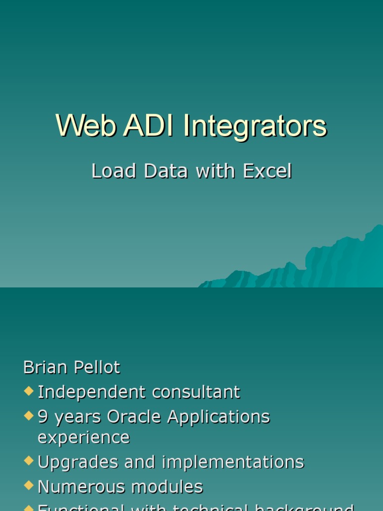 Web ADI Data Integration Guide | PDF | Microsoft Excel | Spreadsheet