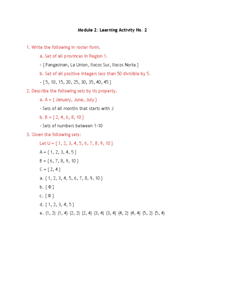 Module 2 Learning Activity 2 | PDF | Language Arts & Discipline ...