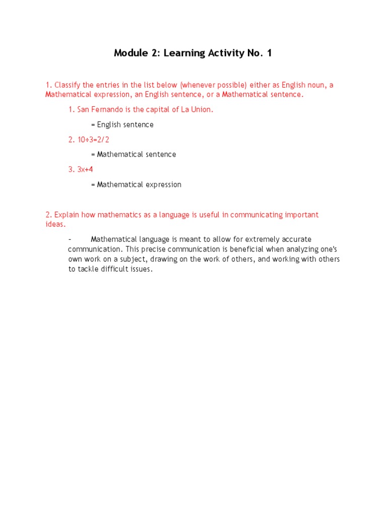 Module 2 Learning Act 1 | PDF