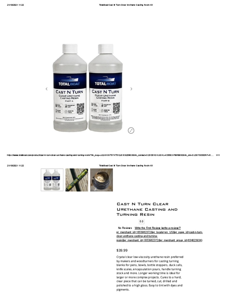TotalBoat Cast N Turn Clear Urethane Casting Resin Kit | PDF | Epoxy ...