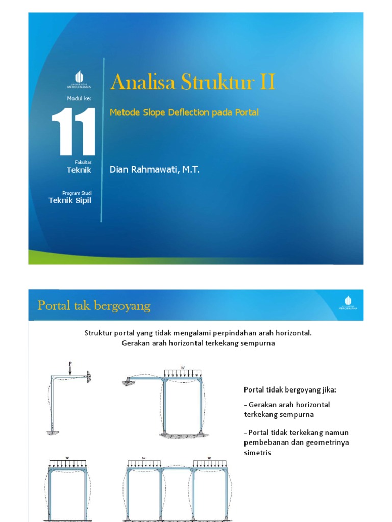 Slide Kuliah 11 - Analisa Struktur II | PDF