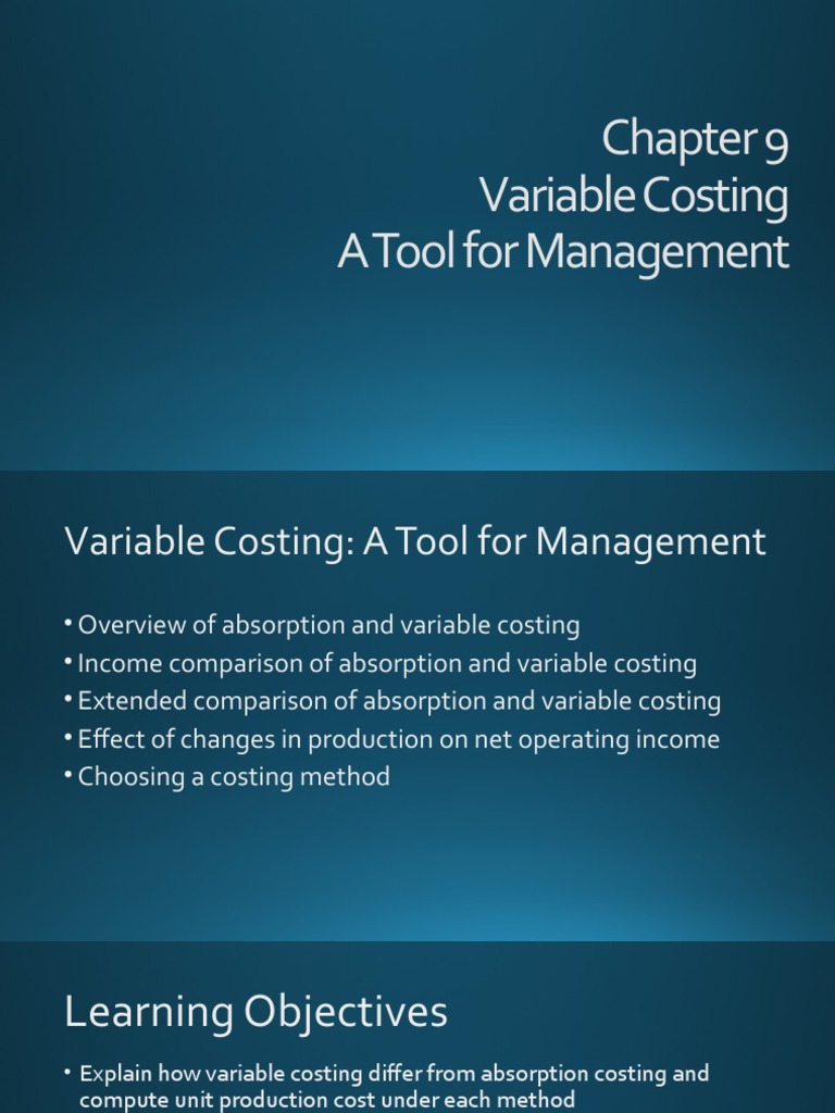Chapter 9 - Marginal - Absorption Costing | PDF | Cost Of Goods Sold ...