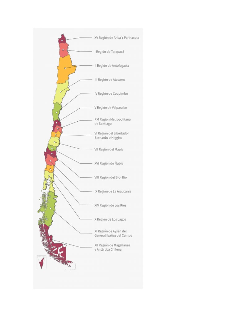 Mapa de Chile y Sus Regiones | PDF