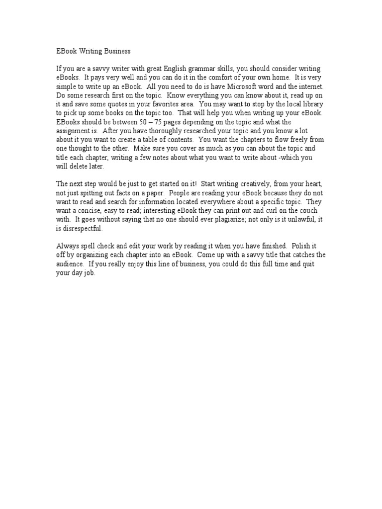 Ebook Writing Business | PDF | Career & Growth