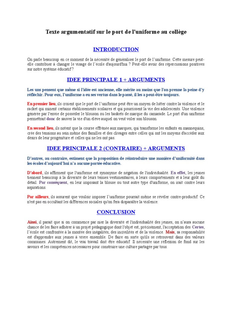 Texte Argumentatif | Download Free PDF | La violence