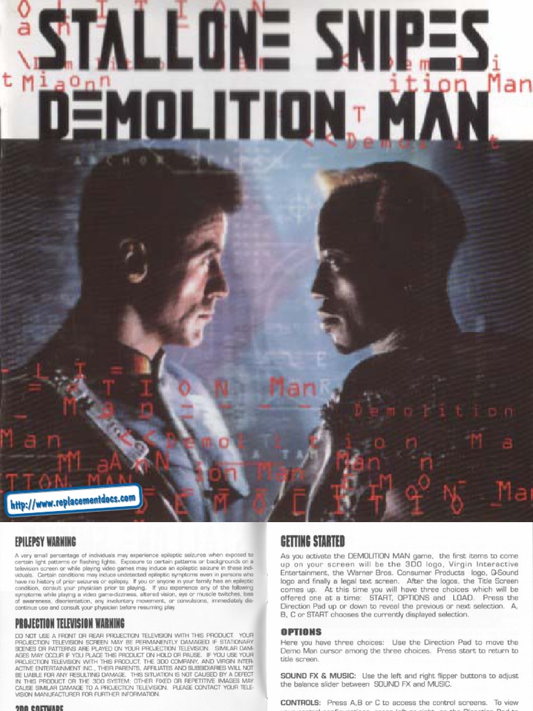 Demolition Man - Manual - 3DO | PDF