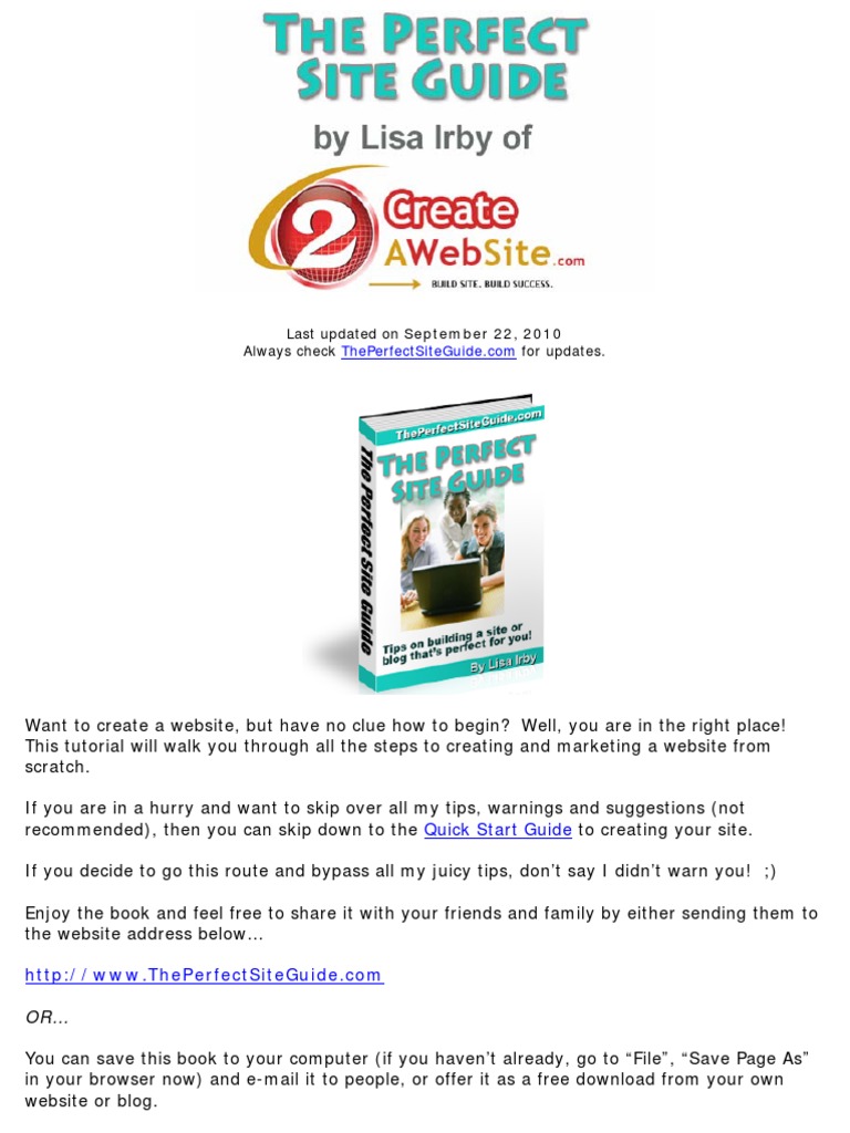 The Perfect Site Guide | PDF | Websites | Search Engine Optimization