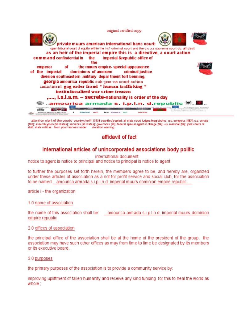 Notice of Articles of Organization Charitable Trust Line of Credit ...