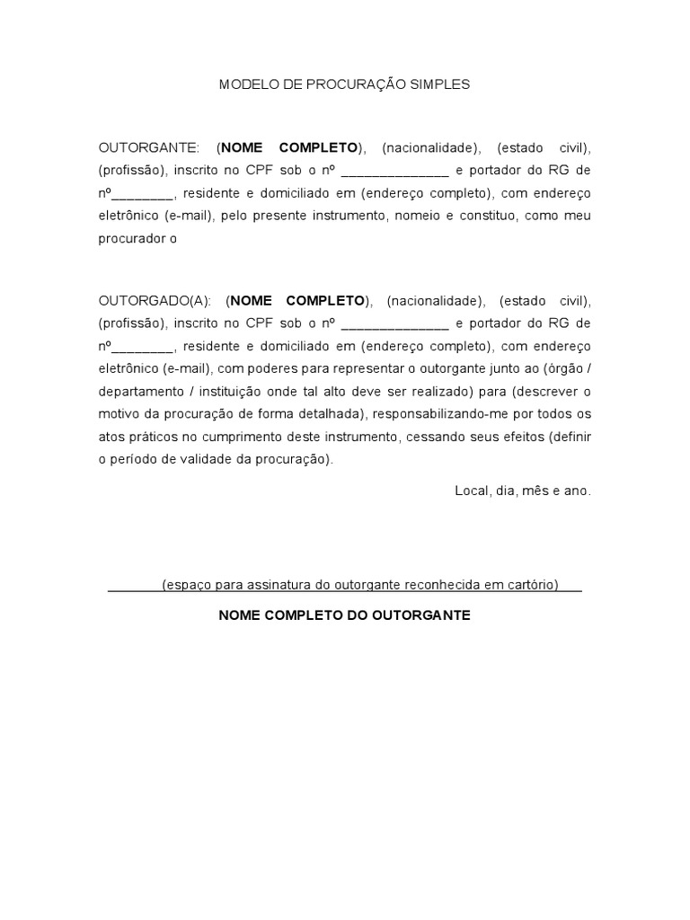 Modelo de Procuracao Simples | PDF