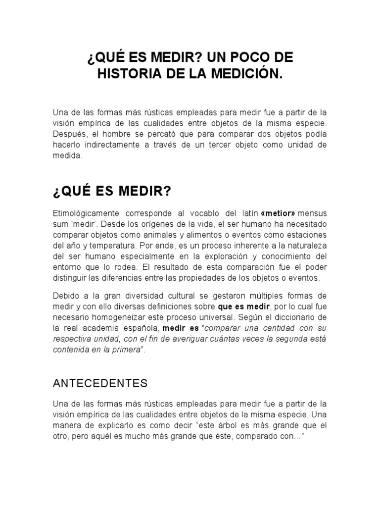 Qué Es Medir | PDF | Medición | Metrología