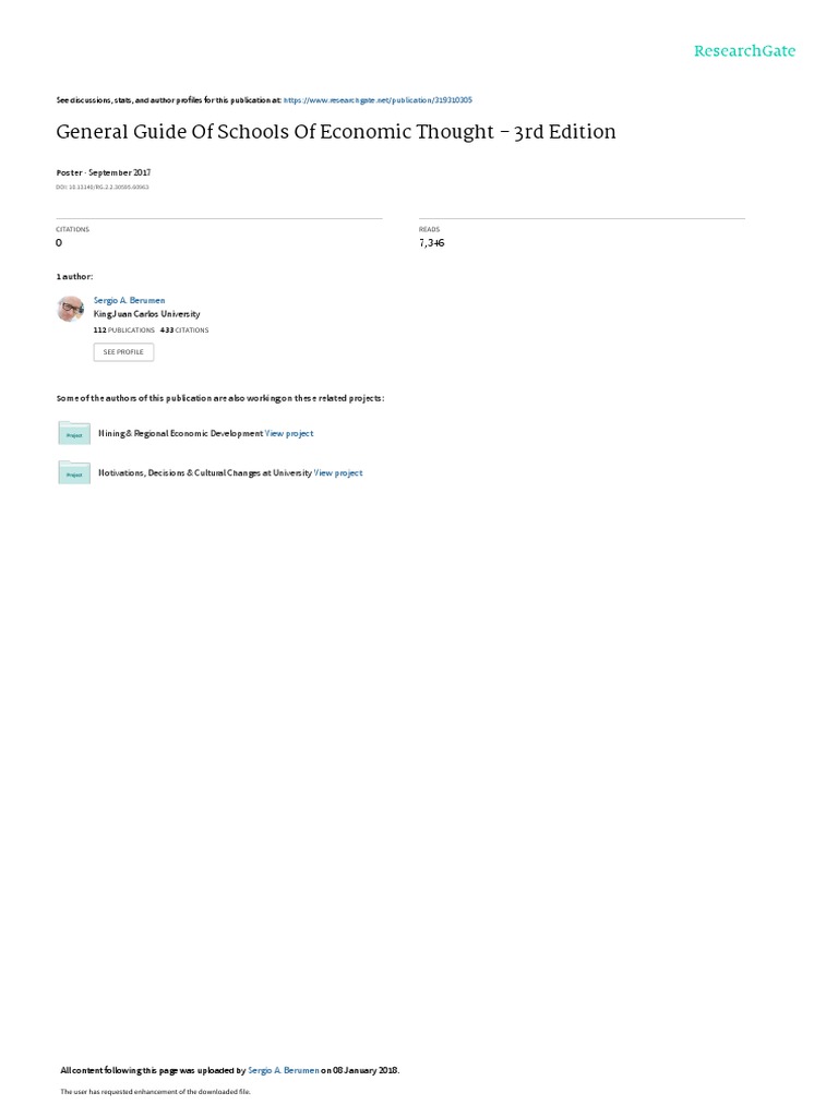 General Guide of Schools of Economic Thought - 3rd Edition: September ...