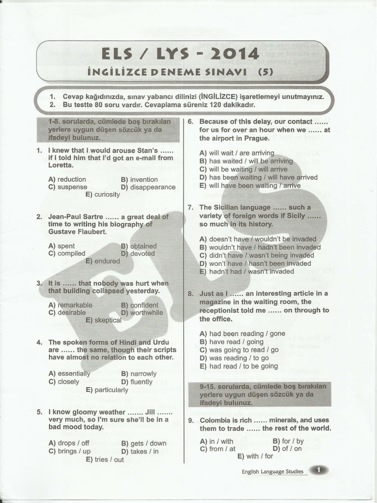 ELS Practice Exam 5 | PDF | Plato