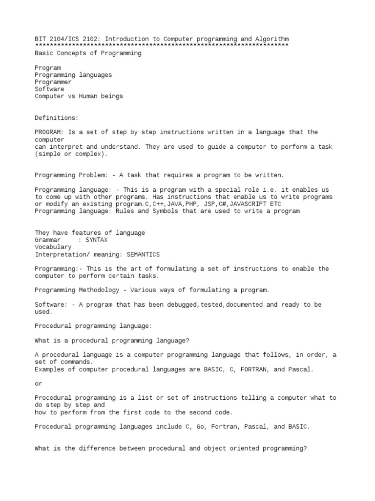 Introduction To Programming Tutorials Pdf Computer Programming Programming Language 4943