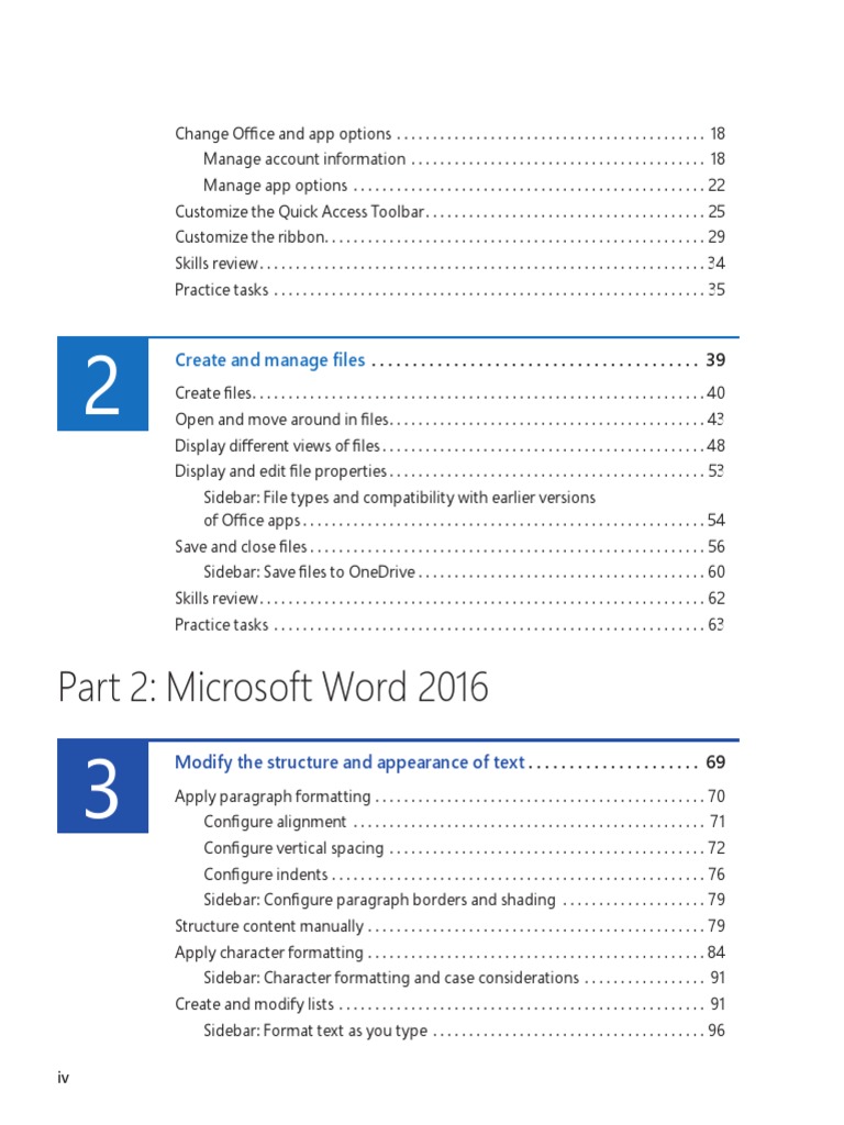 Part 2: Microsoft Word 2016: Create and Manage Files | PDF | Computing ...