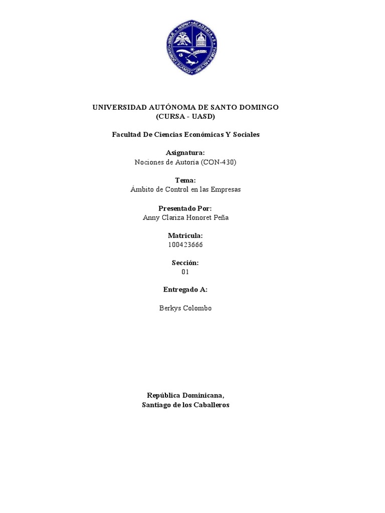 Ámbito de Control en Empresas Vialco | PDF | Planificación | Economias