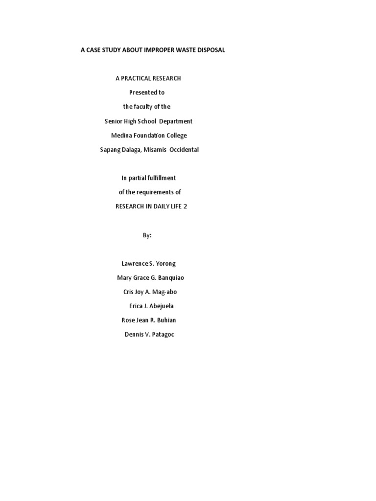 Practical Research 2 Waste Disposal | PDF | Waste | Waste Management