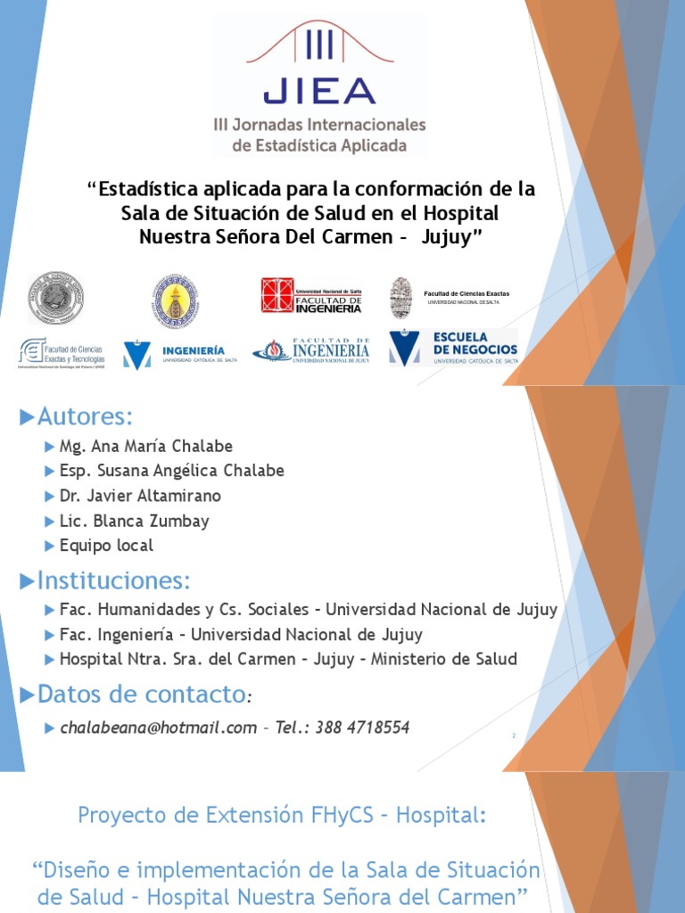 Presentación Oral 3JIEA El Carmen Jujuy | PDF | Ciencias de la Salud
