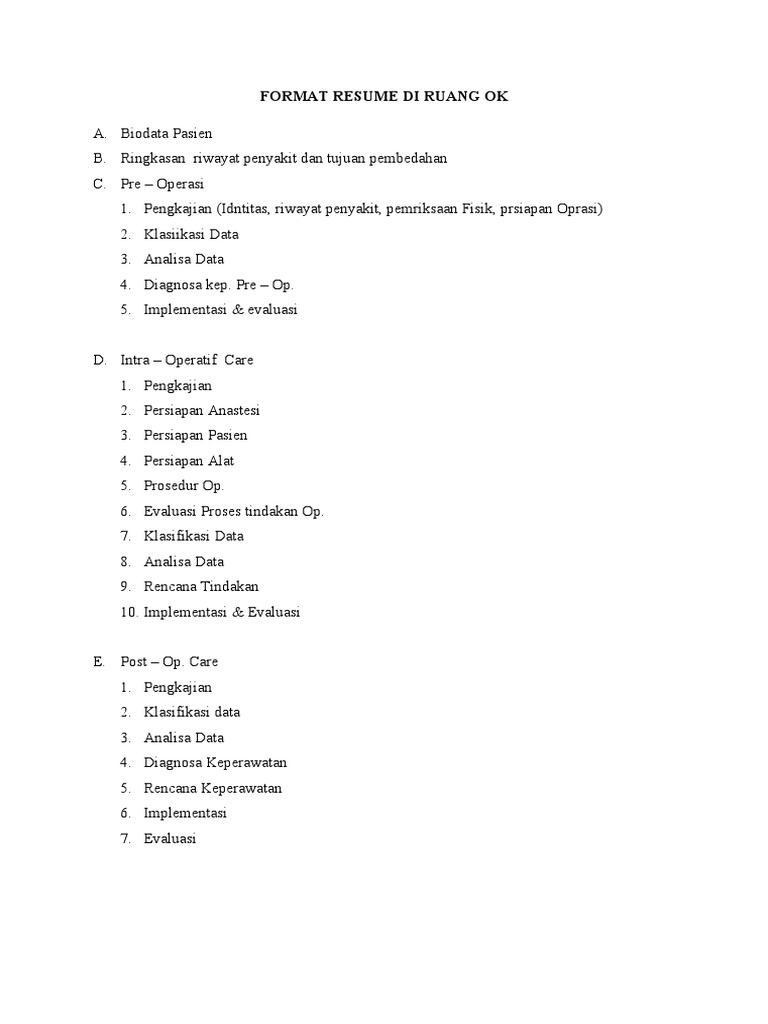 Format Resume Di Ruang Ok | PDF