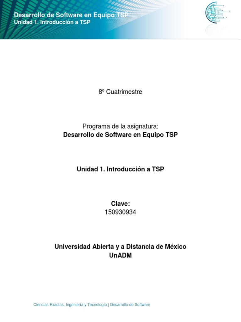 Unidad 1 Introduccion A TSP | PDF | Ingeniería de software | Software