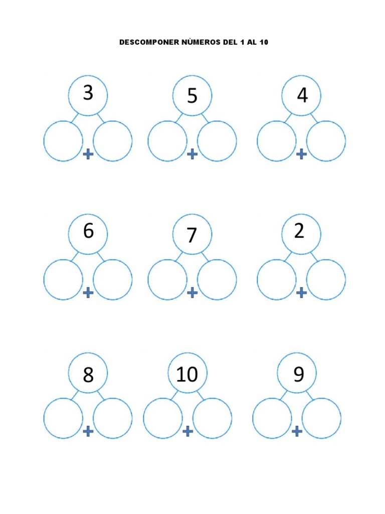Descomponer Nùmeros Del 1-10 y 10-20 | PDF