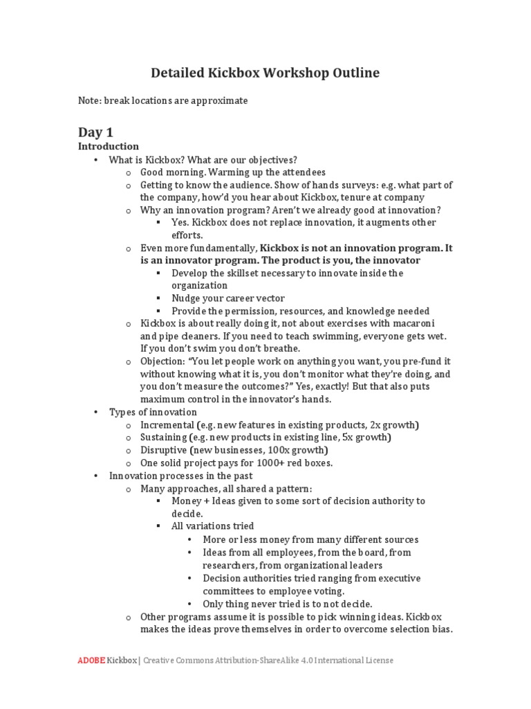 Detailed Workshop Outline | PDF | Motivation | Motivational