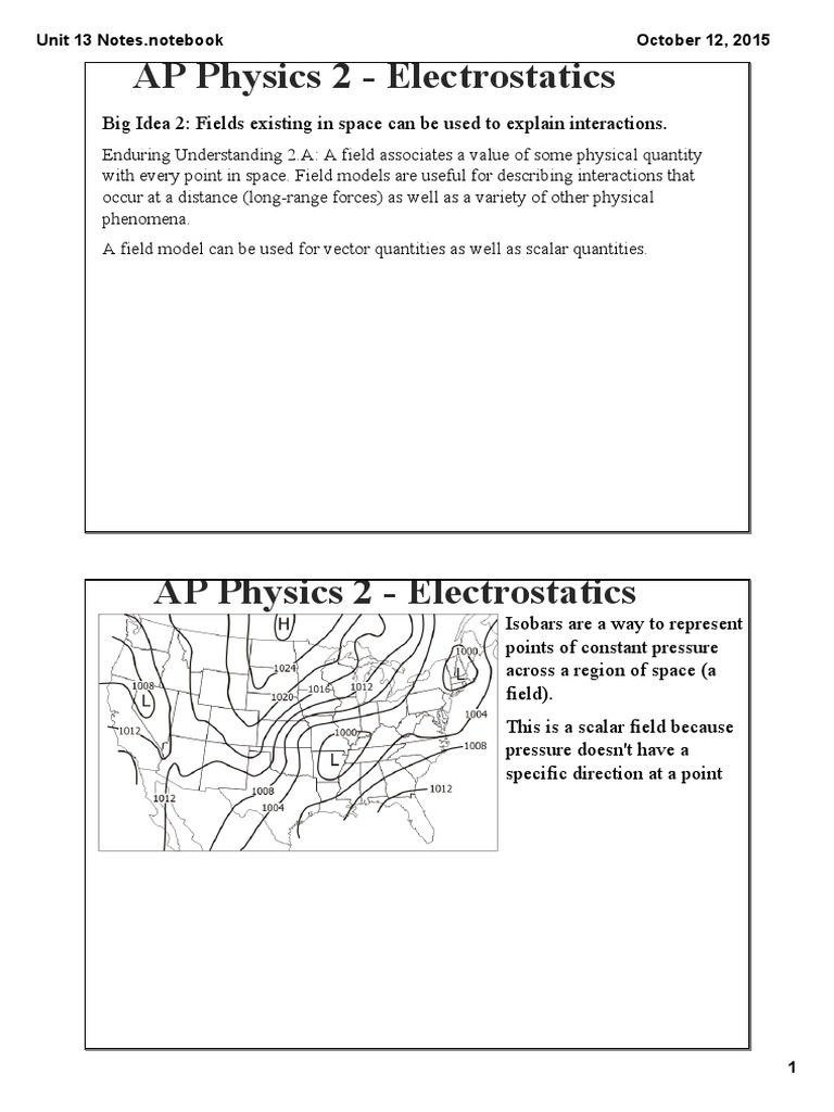 AP Physics 2 Unit 13 Notes | PDF | Electric Field | Electrostatics