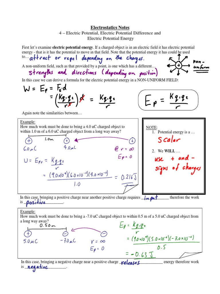 4 - Electric Potential, Electric Potential Difference and Electric ...