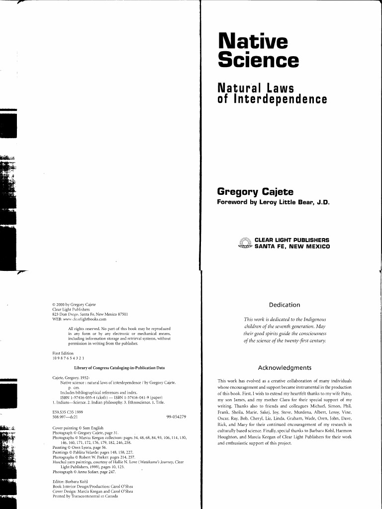 Gregory Cajete - Native Science - Natural Laws of Interdependence-Clear ...