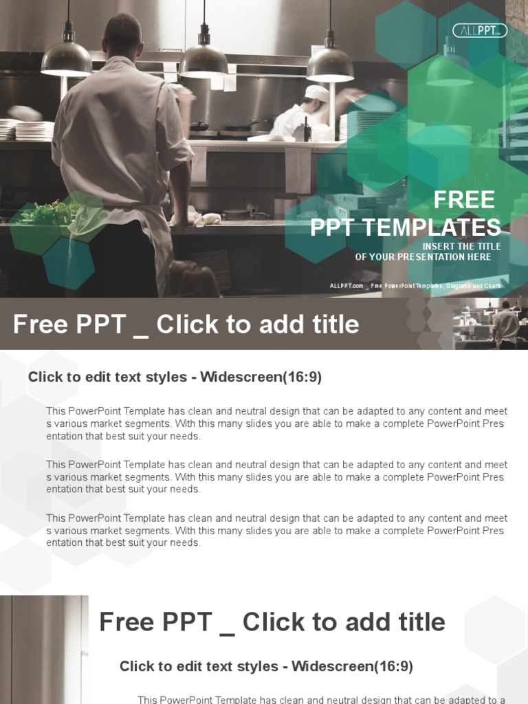 Motion Chefs of A Restaurant Kitchen PowerPoint Templates Widescreen | PDF