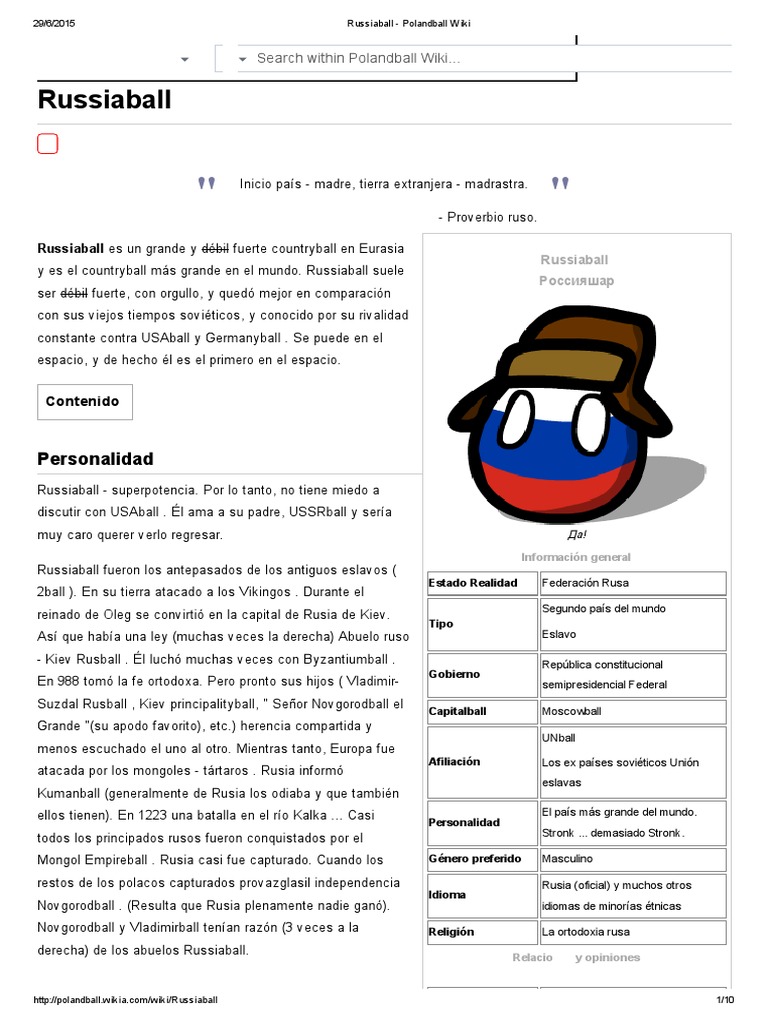 Russiaball - Polandball Wiki | PDF | Rusia | Política mundial