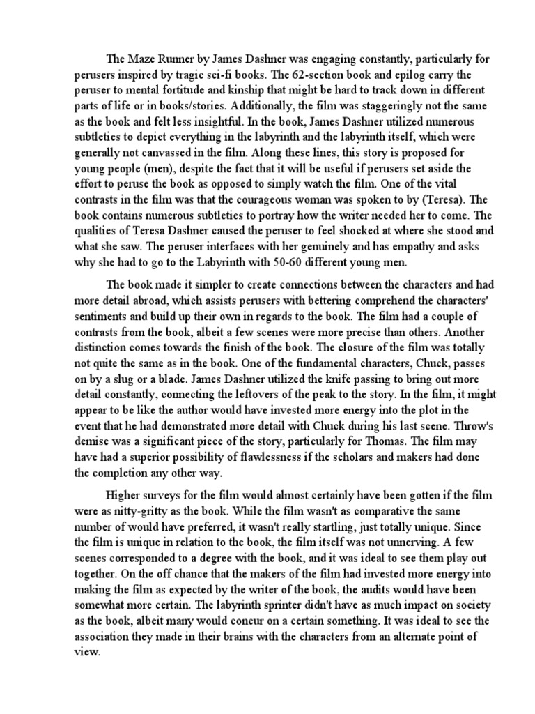 The Maze Runner by James Dashner | PDF | Psychological Concepts