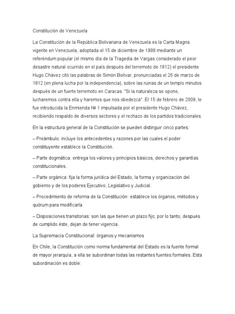 Constitución de Venezuela | PDF | Gobierno | Instituciones sociales