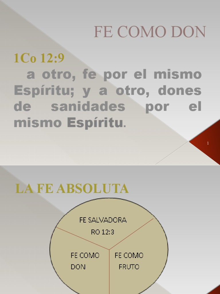 La Fe como Don y Fruto Espiritual | PDF | Relaciones personales ...