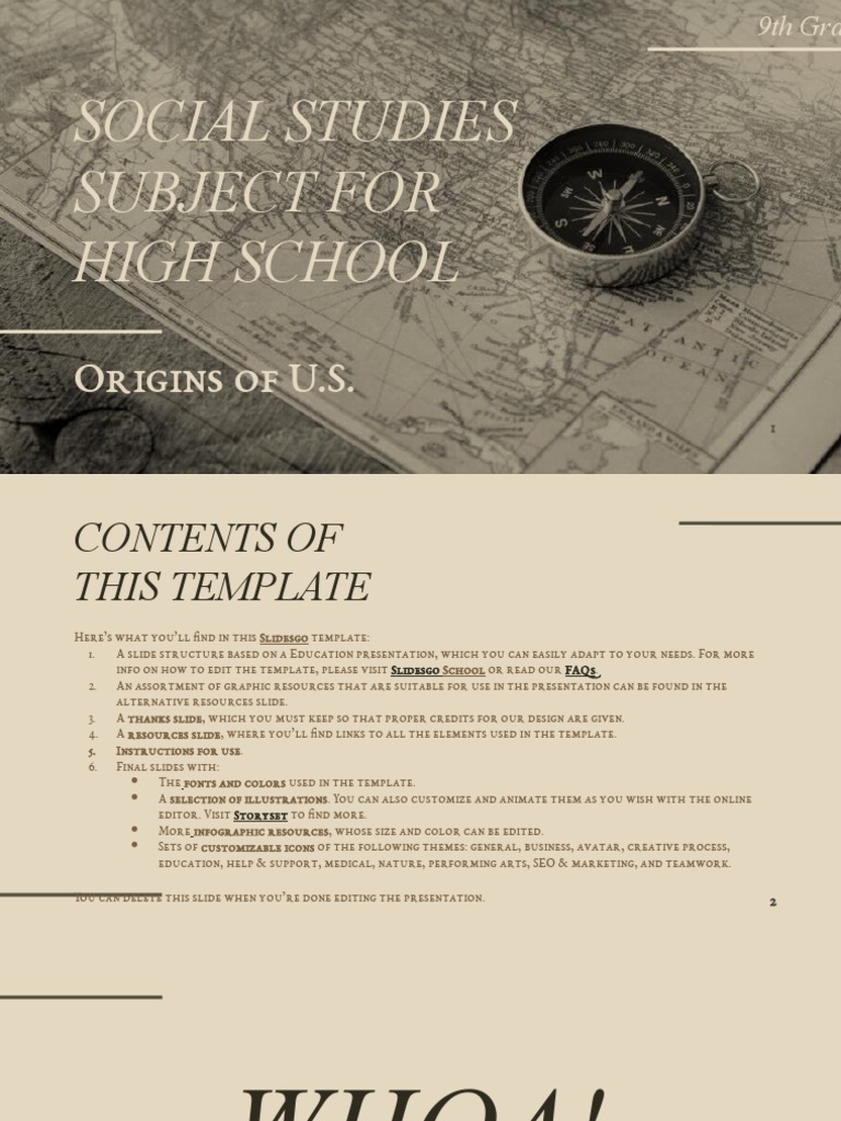 Social Studies Subject For High School 9th Grade Origins of Us | PDF ...