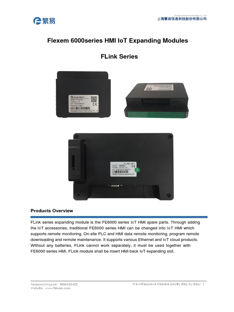 Flexem 6000series HMI I Ot Expanding Modules F Link Series: Products ...