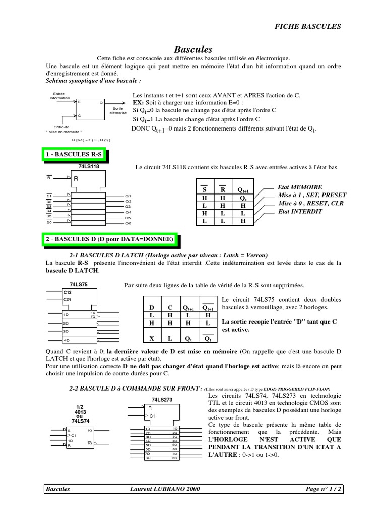 Bascules | PDF | Électronique | Informatique