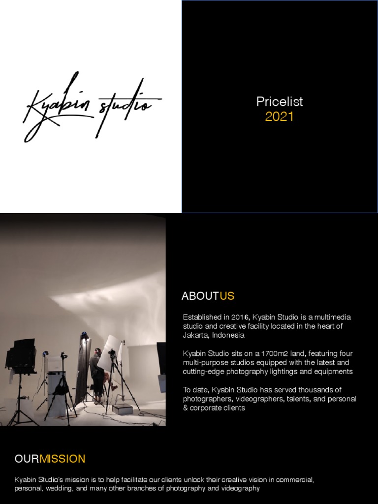 Kyabin Studio Pricelist 2021 | PDF | Electromagnetic Spectrum | Lighting
