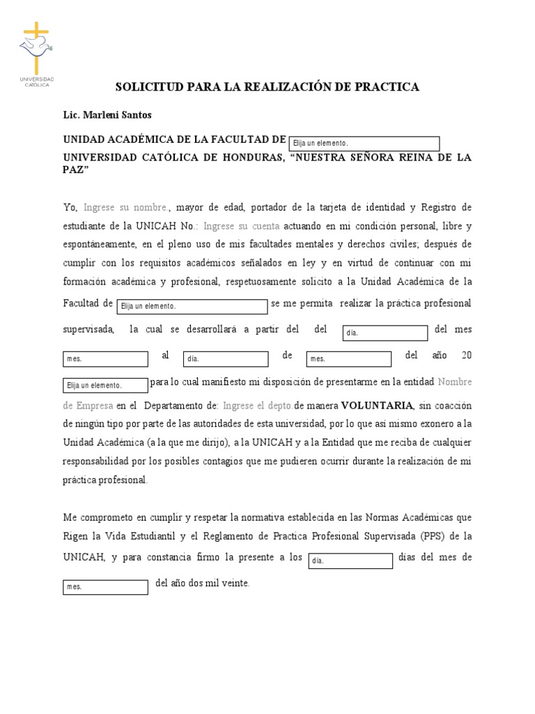 Solicitud para La Realización de Practica | PDF