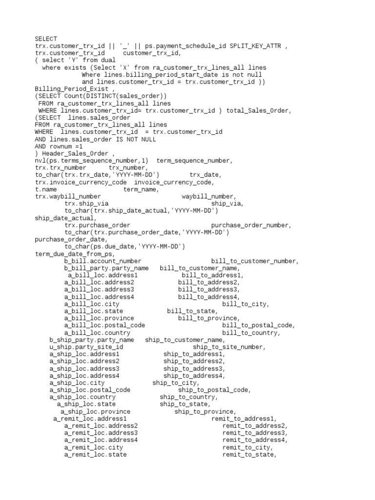 Invoice Print Query | PDF | Databases | Data Management