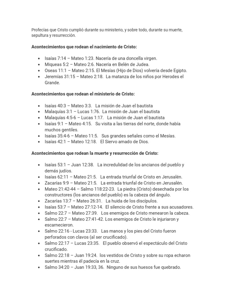 Profecias | PDF | Cristo (título) | Evangelio de Mateo