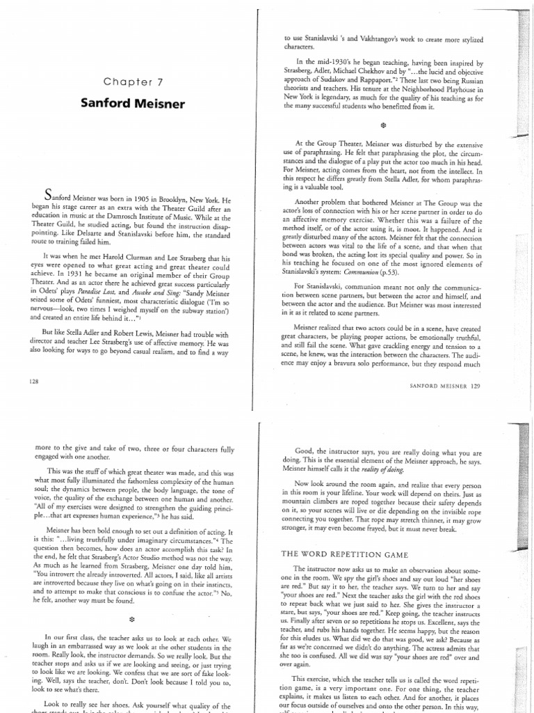 Chapter 7-Sanford Meisner | PDF