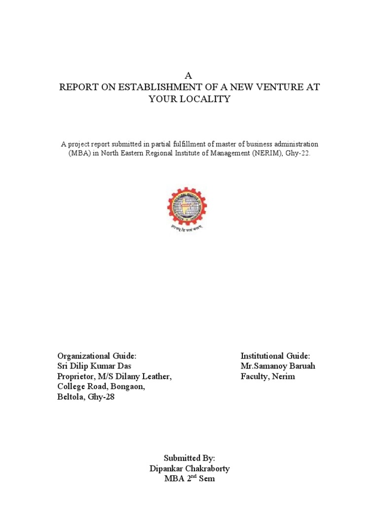 New Leather Goods Venture Report | PDF | Expense | Textiles