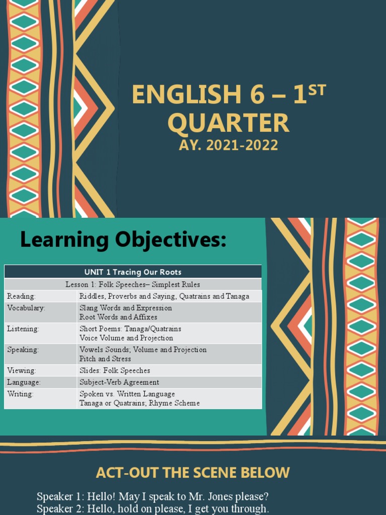 English 6 - 1 Quarter | PDF | Subject (Grammar) | Legends