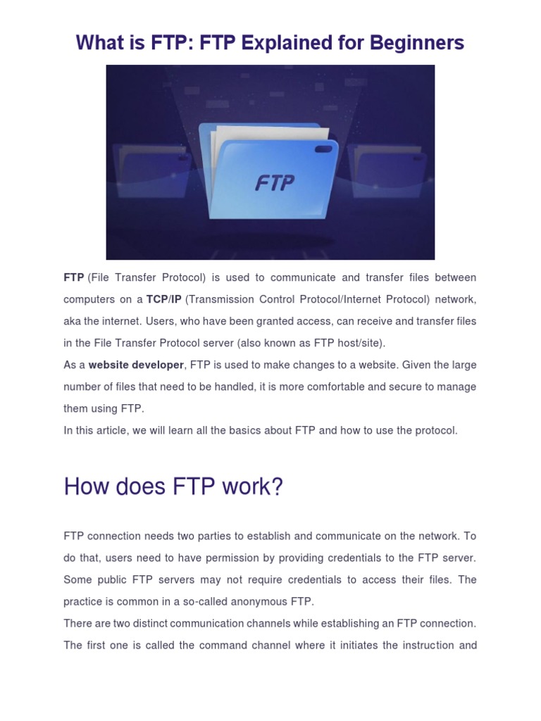 Topic 05 - FTP | PDF | File Transfer Protocol | Computer Networking