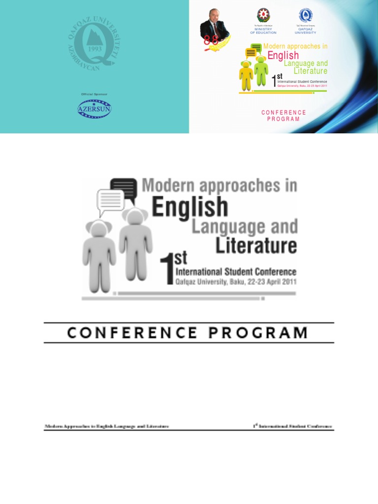 Program: MODERN APPROACHES IN ENGLISH LANGUAGE AND LITERATURE | PDF ...