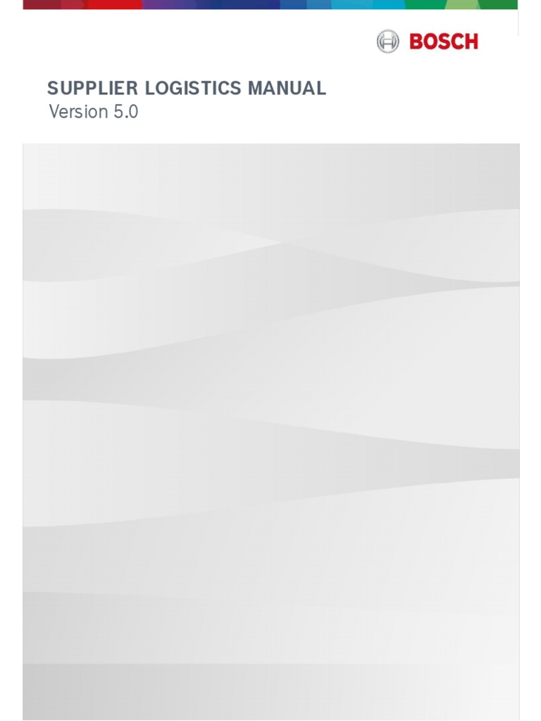 Bosch Supplier Logistics Guide | PDF | Packaging And Labeling ...