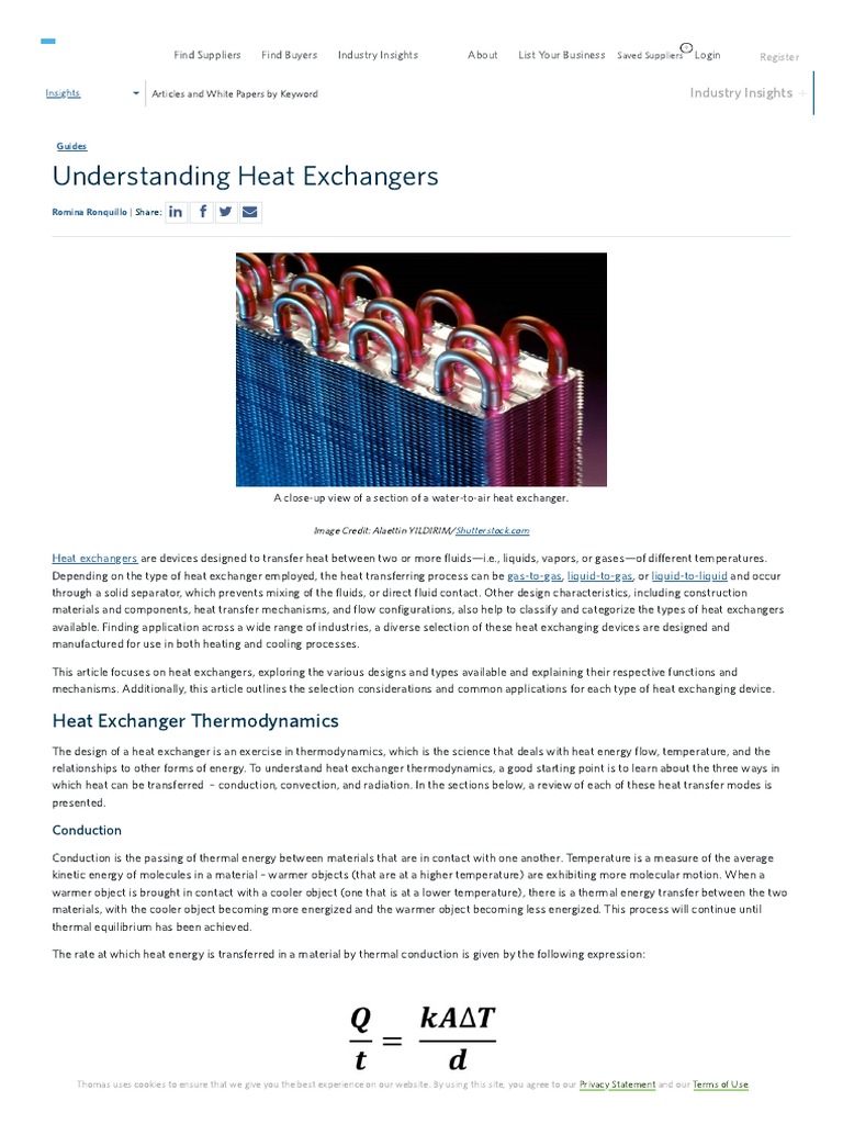 Understanding Heat Exchangers - Types, Designs, Applications and ...