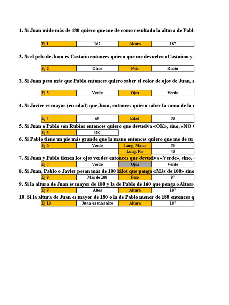 Ejercicios de Lógica Condicional | PDF | Salud y bienestar